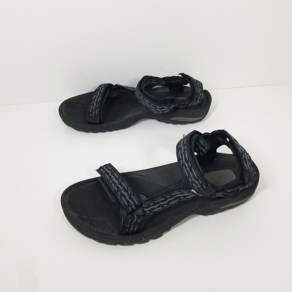 Teva | Shoes | Teva Terra Fi Black Blue Wave Pattern Hiking Sandals Men ...